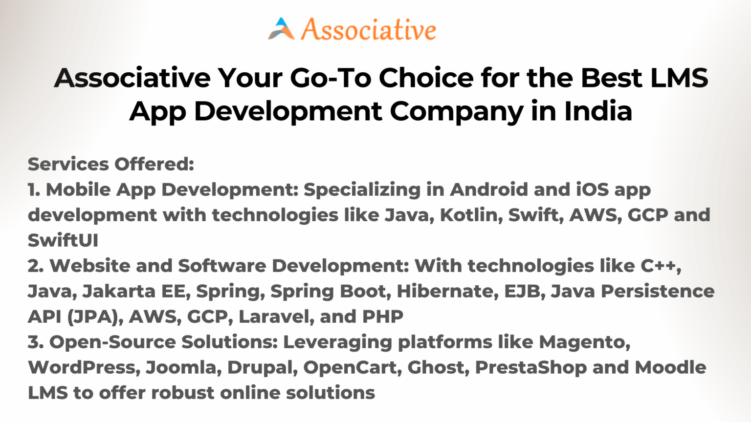 Associative Your Go-To Choice for the Best LMS App Development Company in India Associative
