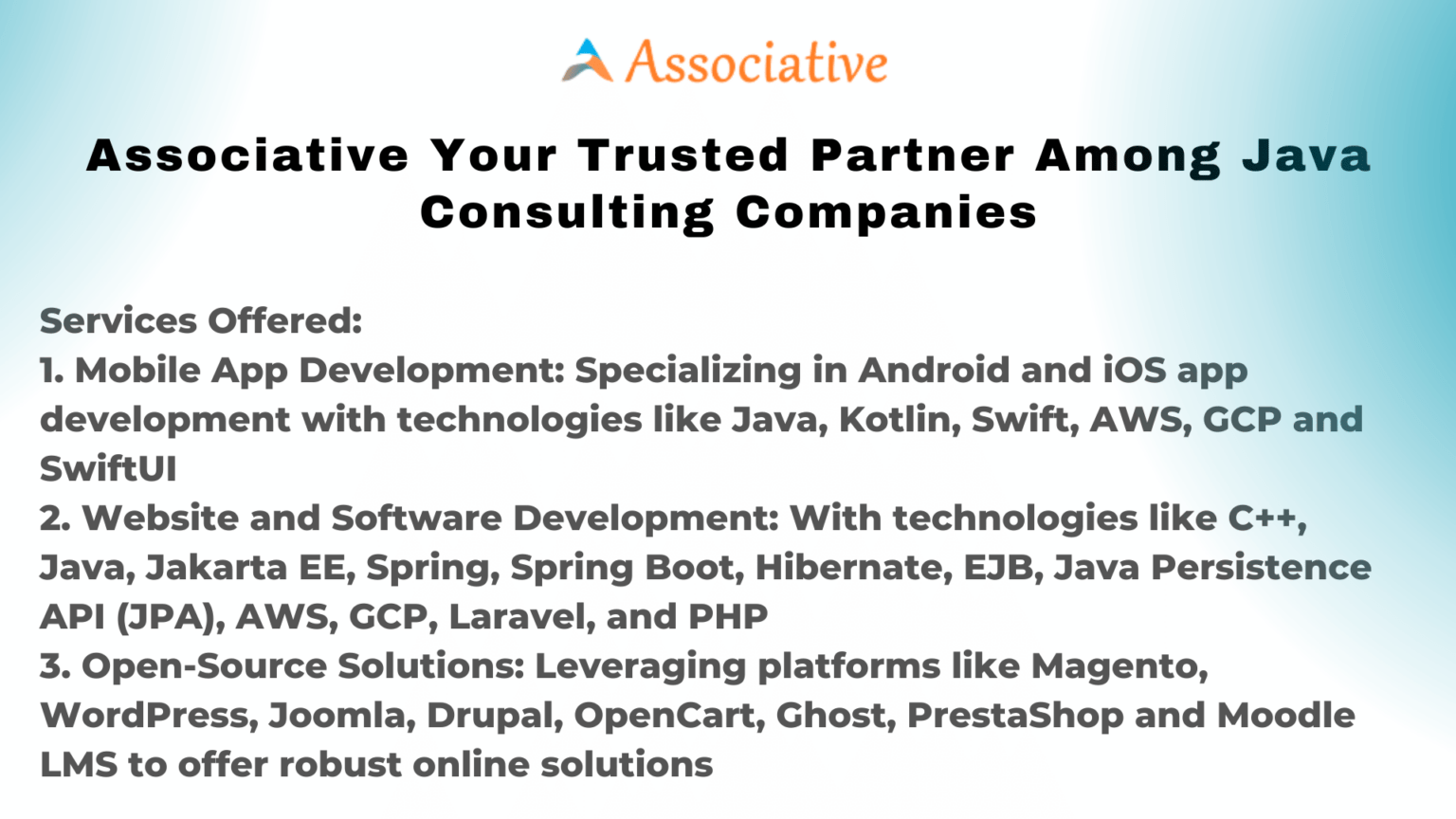 Associative Your Trusted Partner Among Java Consulting Companies ...