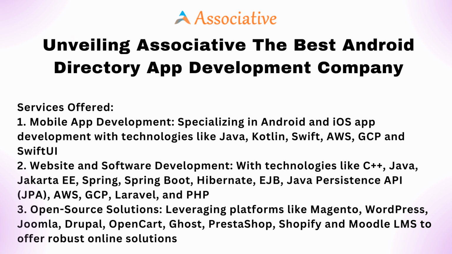 Unveiling Associative The Best Android Directory App Development Company Associative