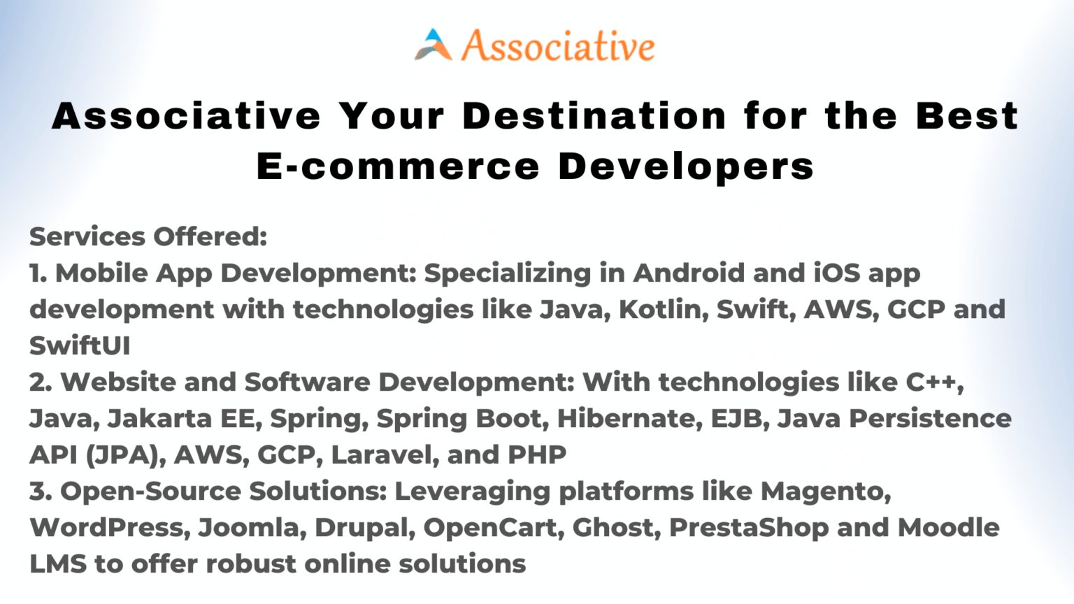 Associative Your Destination for the Best E-commerce Developers Associative