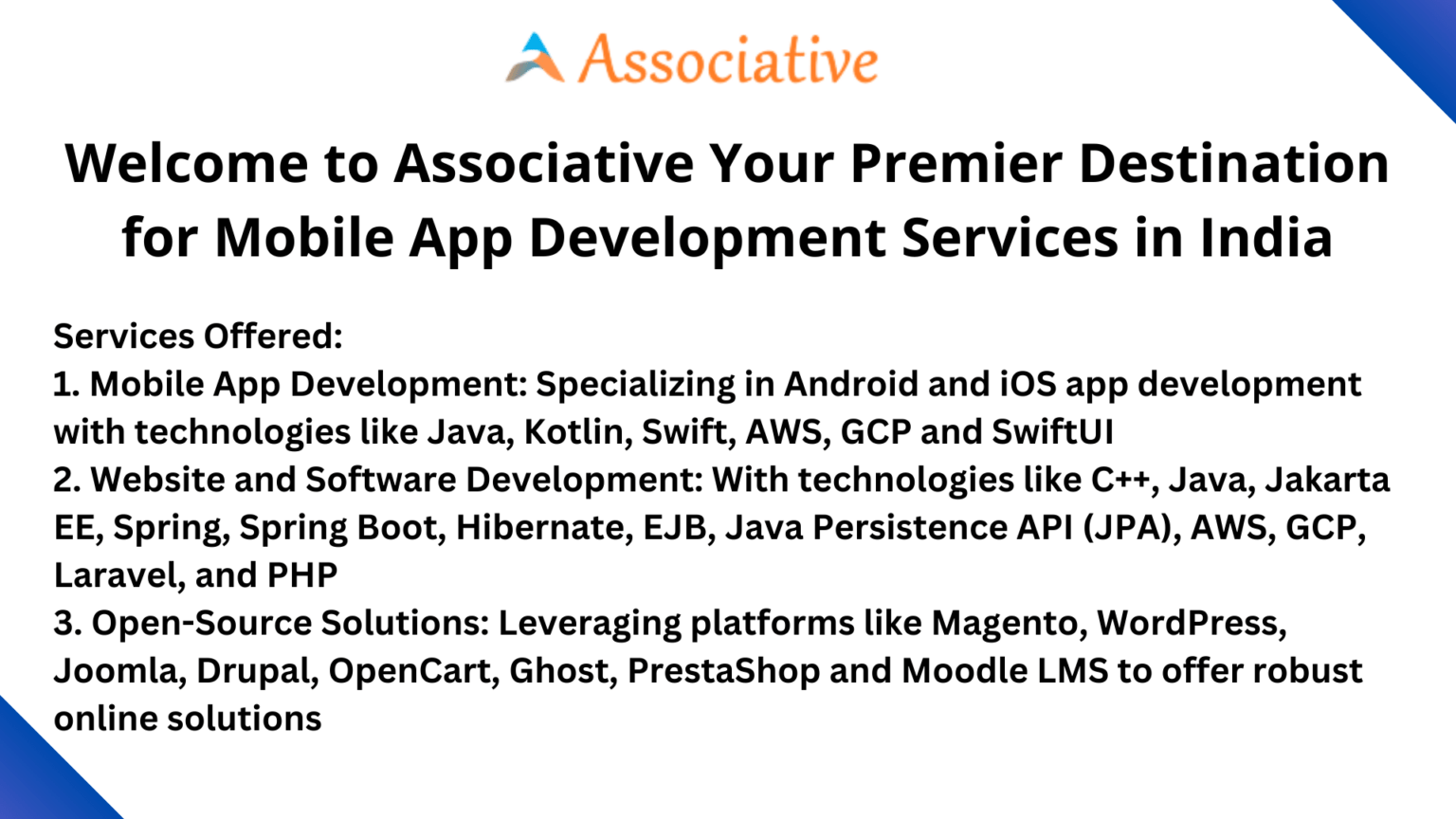 Welcome to Associative Your Premier Destination for Mobile App Development Services in India ...
