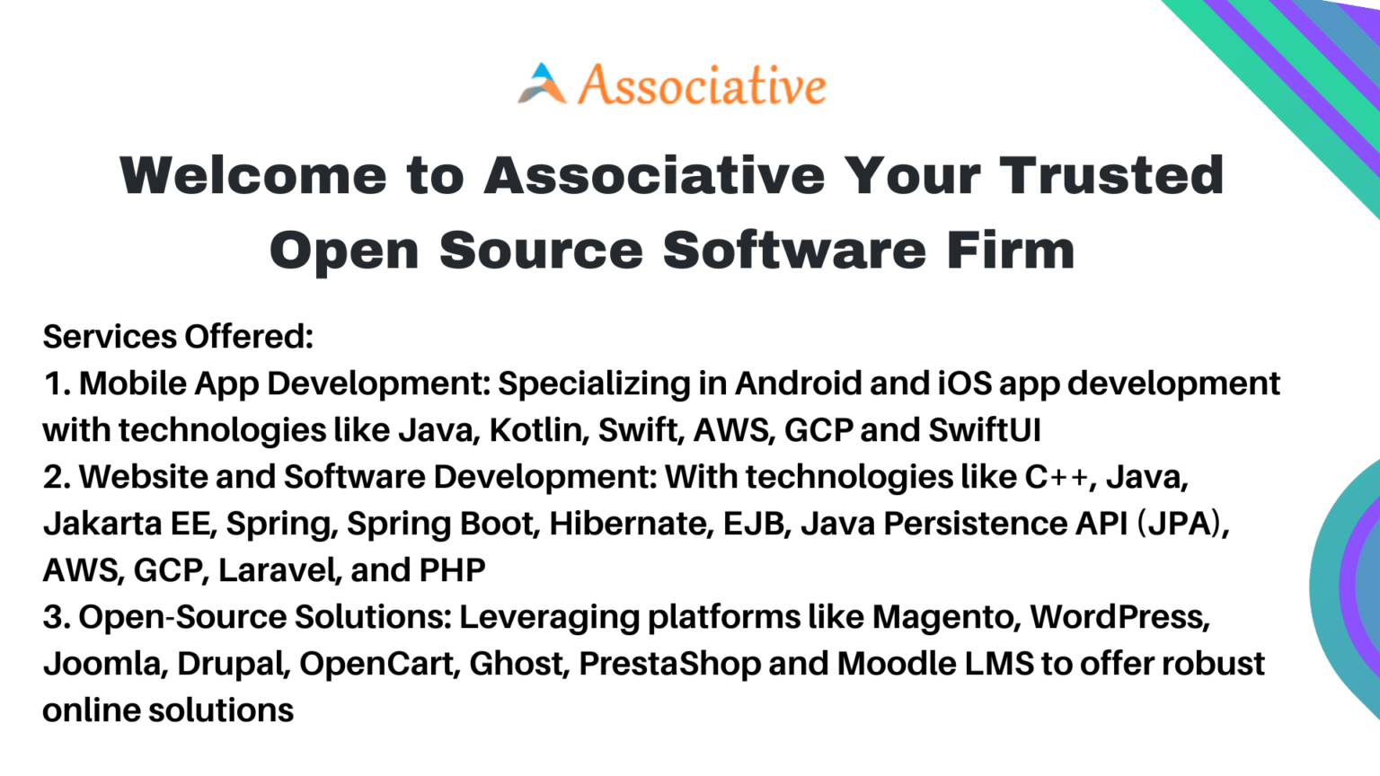 Welcome to Associative Your Trusted Open Source Software Firm Associative