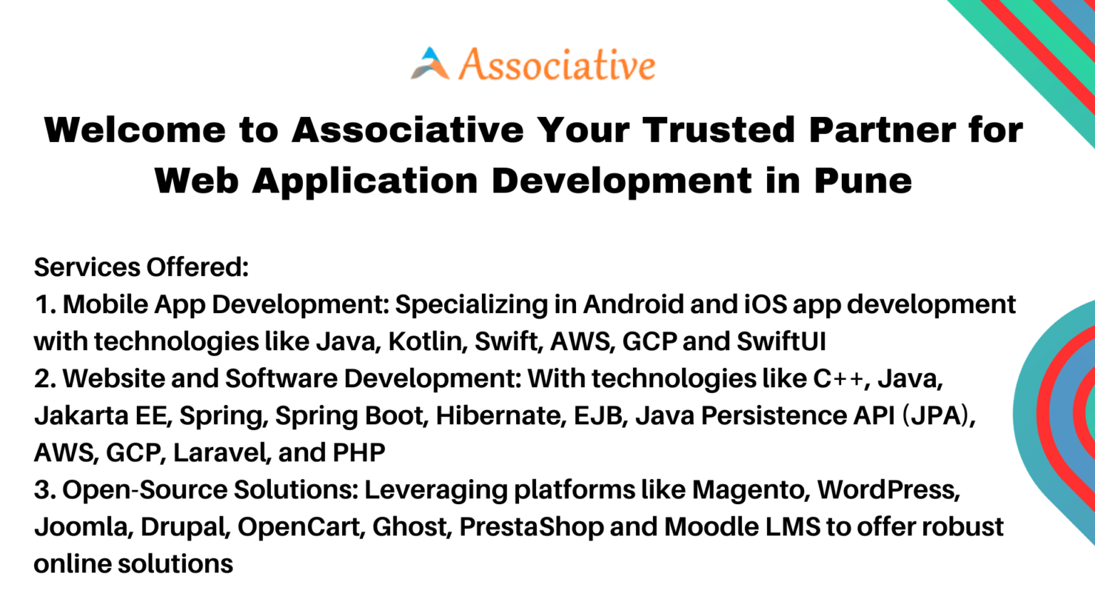 Welcome to Associative Your Trusted Partner for Web Application Development in Pune Associative