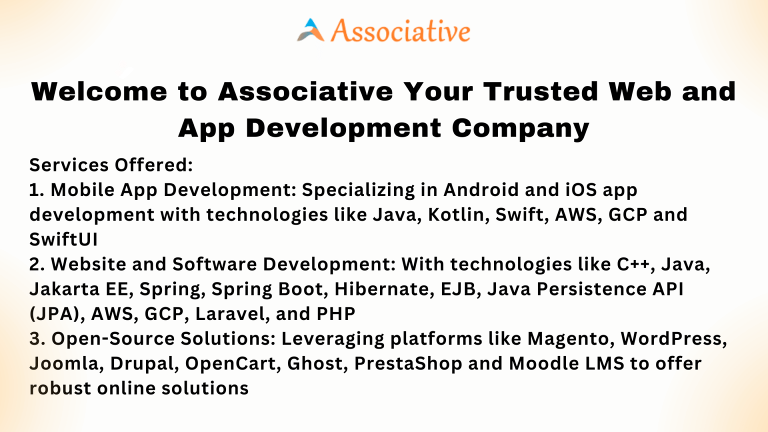 Welcome to Associative Your Trusted Web and App Development Company Associative