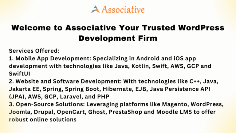 Welcome to Associative Your Trusted WordPress Development Firm Associative