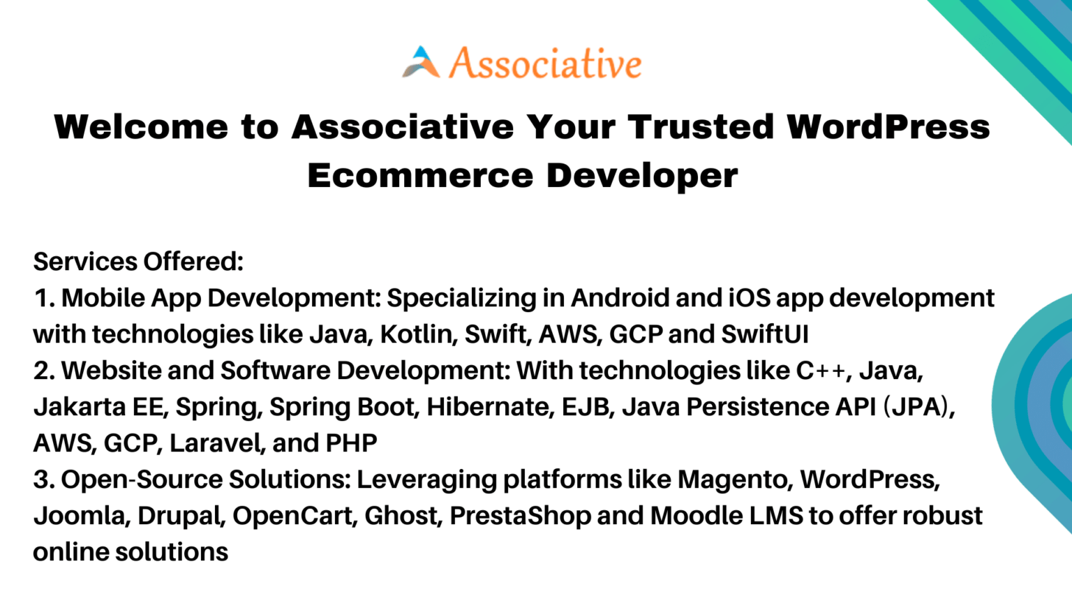 Welcome to Associative Your Trusted WordPress Ecommerce Developer Associative
